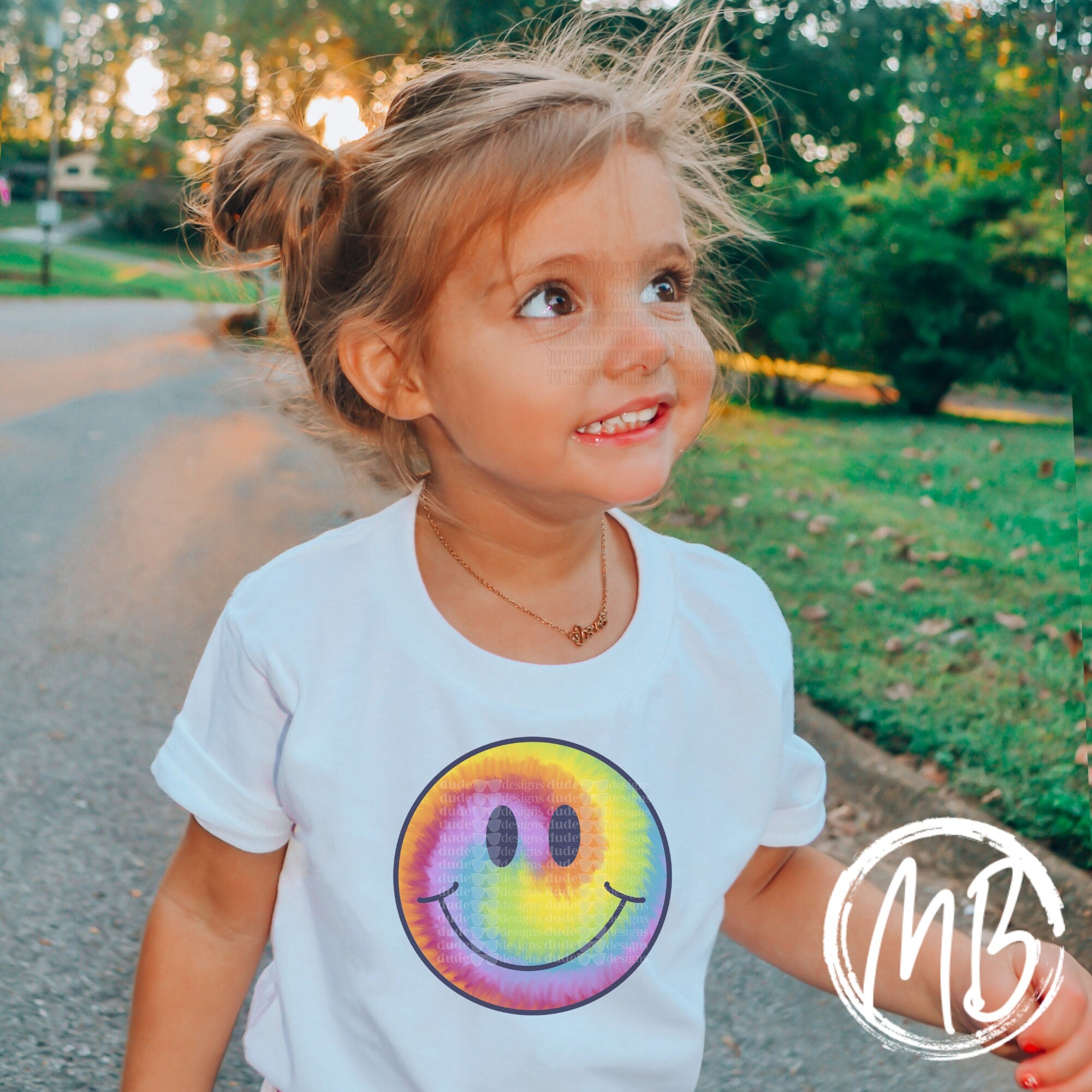 Tie Dye Smiley Ruffle Tee or Onesie | Toddler | Baby | Girl | Smiley Face